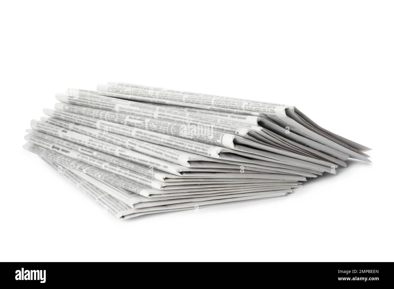 Stack of newspapers on white background. Journalist's work Stock Photo ...