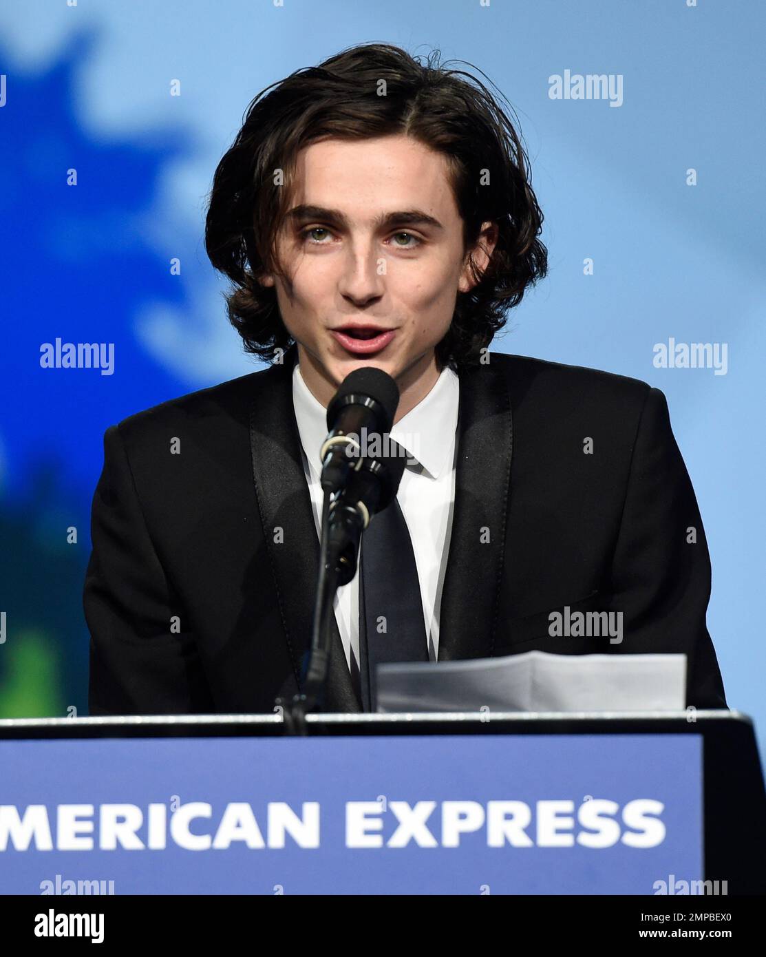 Timothee Chalamet accepts the rising star award-actor for "Call Me by ...