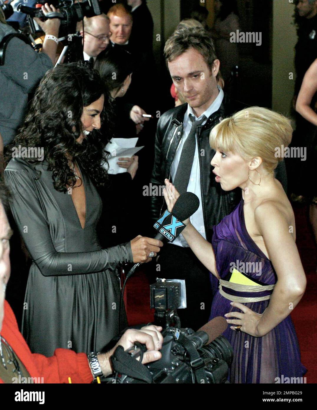 Kyle Minogue being interviewed by Terri Seymore at the G'Day USA ...