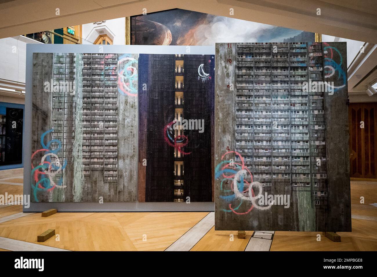 Gordon House West Face (triptych displayed with GH Nocturne and GH East ...