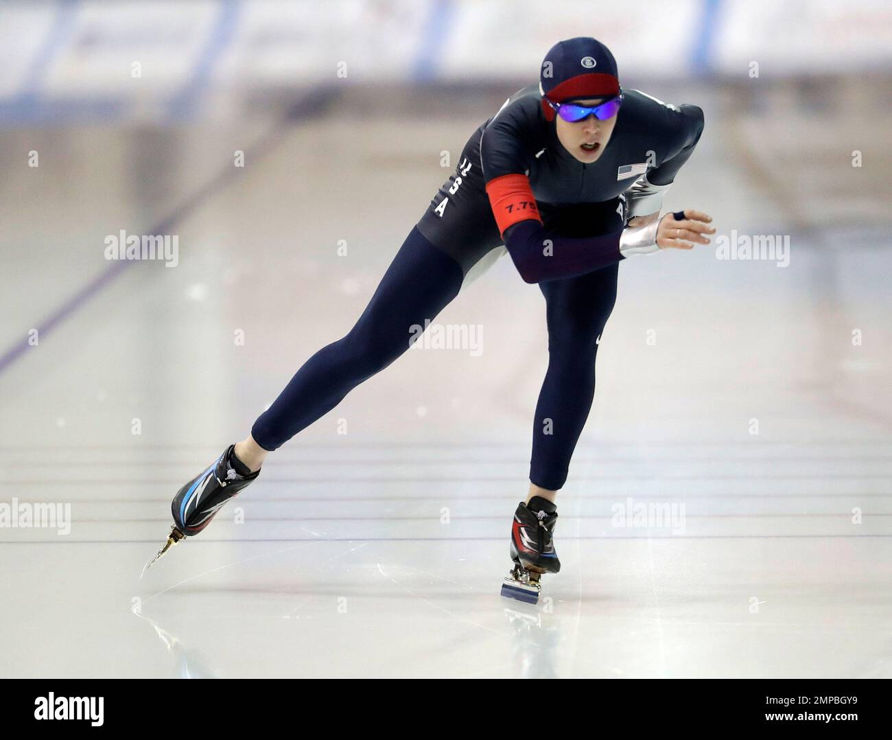 Maria Lamb reacts after competing in the women's 3000 meters during the ...