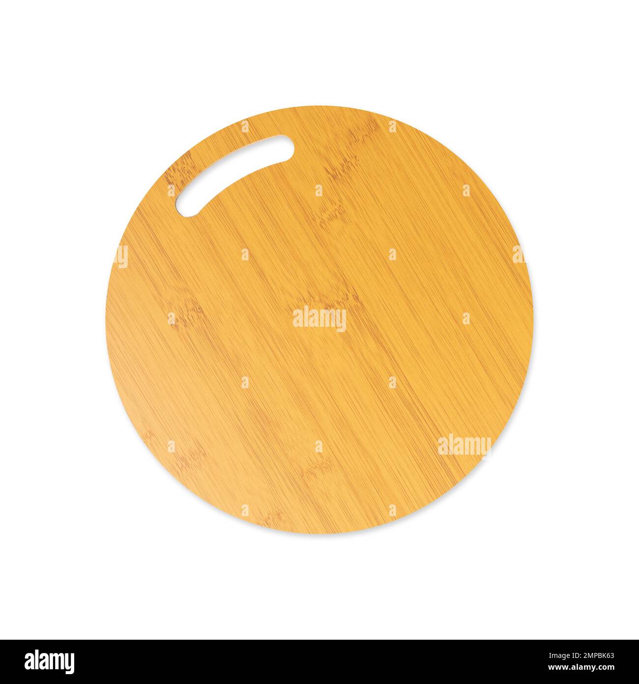 Wooden round board with handle isolated over white background Stock ...