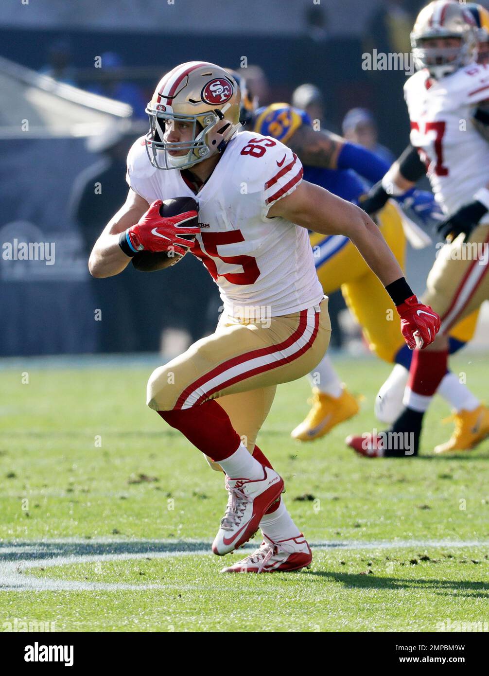 San Francisco 49ers tight end George Kittle (85) against the Los ...