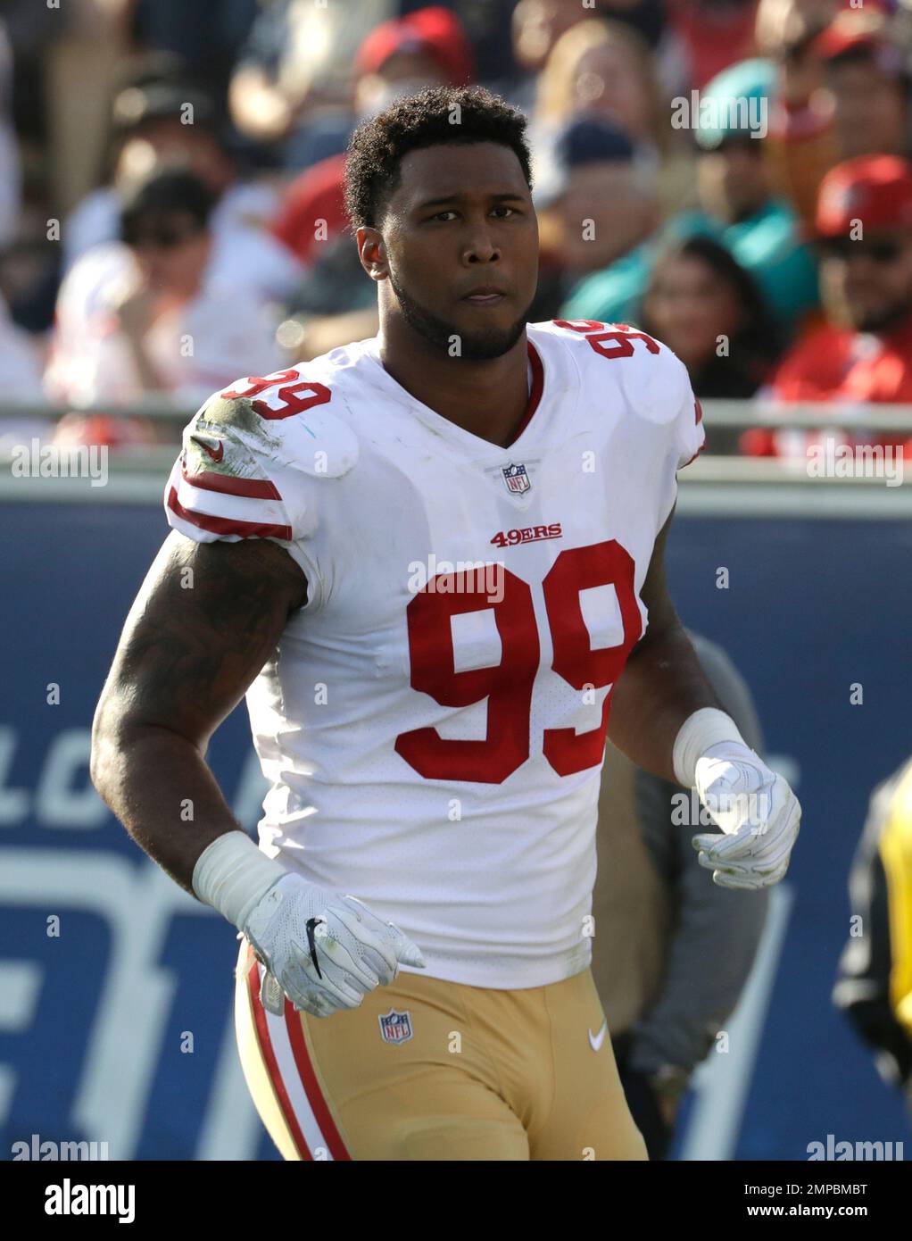 San Francisco 49ers defensive tackle DeForest Buckner (99) against the ...