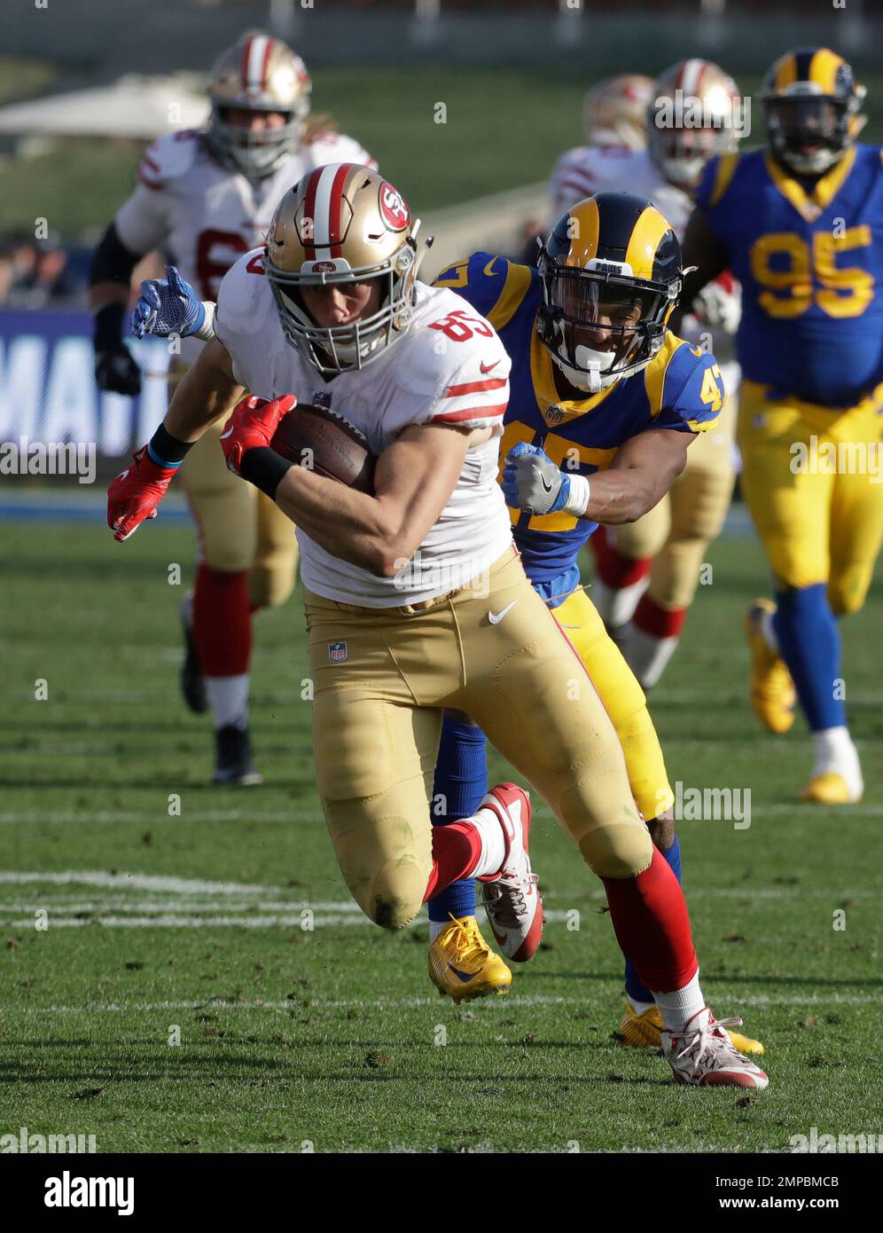 San Francisco 49ers tight end George Kittle (85) against the Los ...