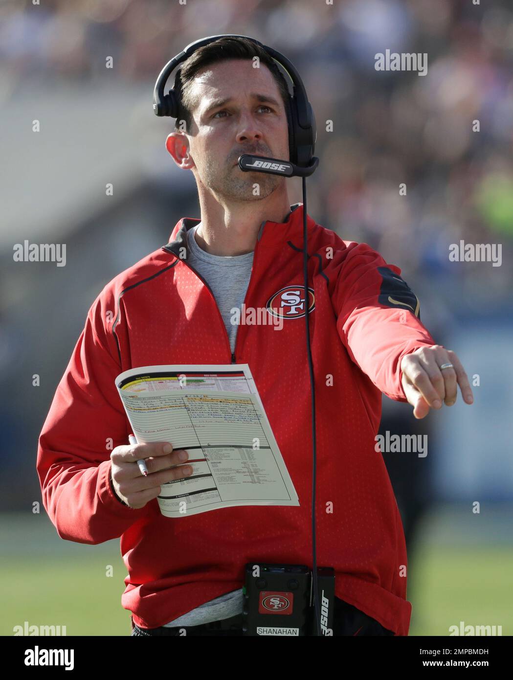 San Francisco 49ers head coach Kyle Shanahan against the Los Angeles ...