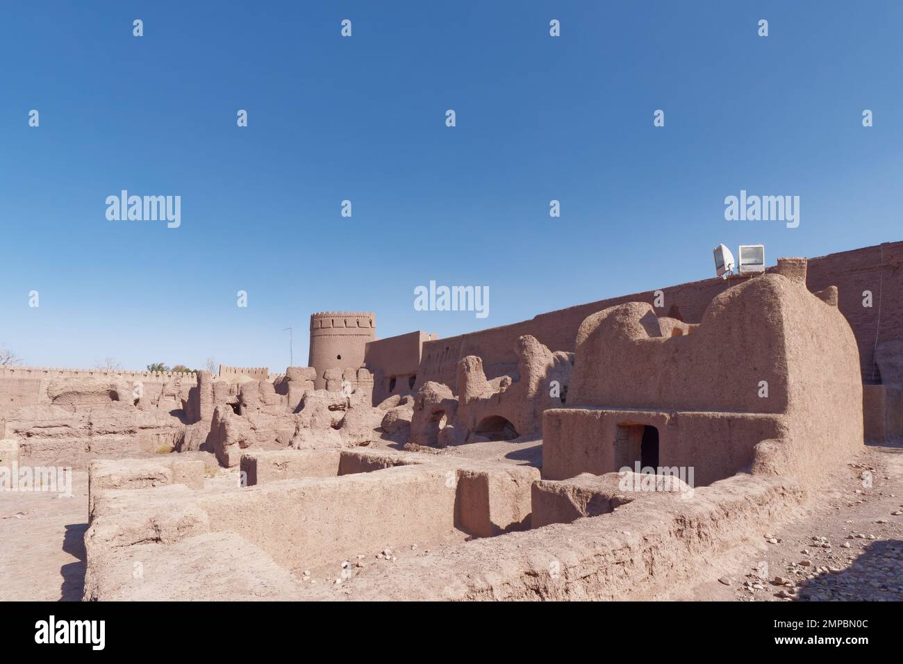 The medieval mud castle ruins in Nushabad, Iran Stock Photo - Alamy