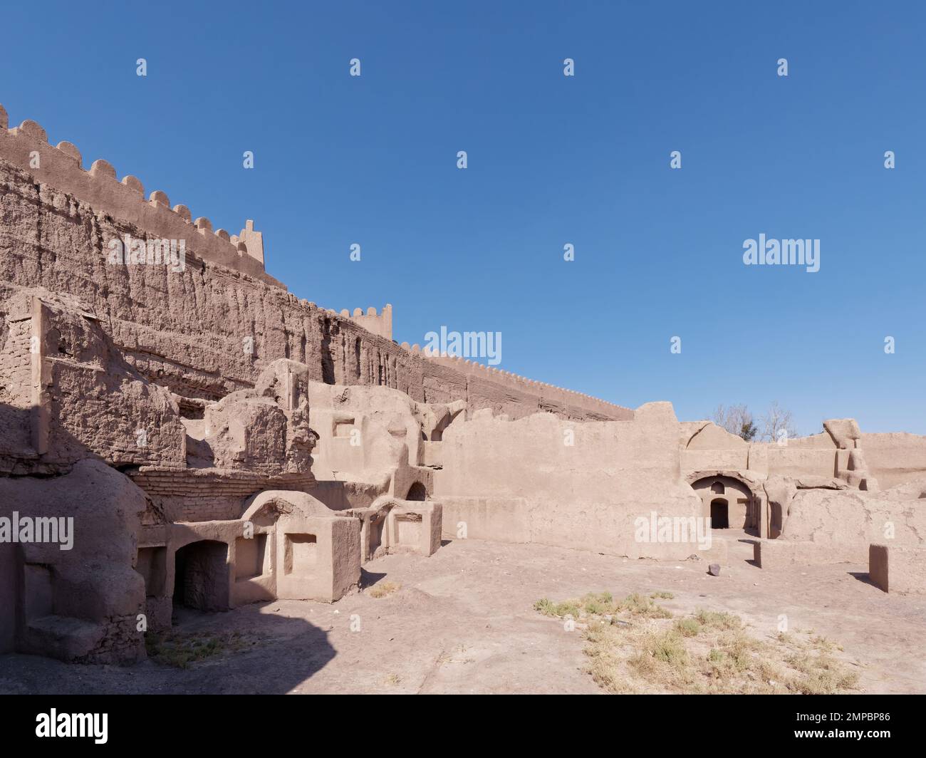 The medieval mud castle ruins in Nushabad, Iran Stock Photo - Alamy