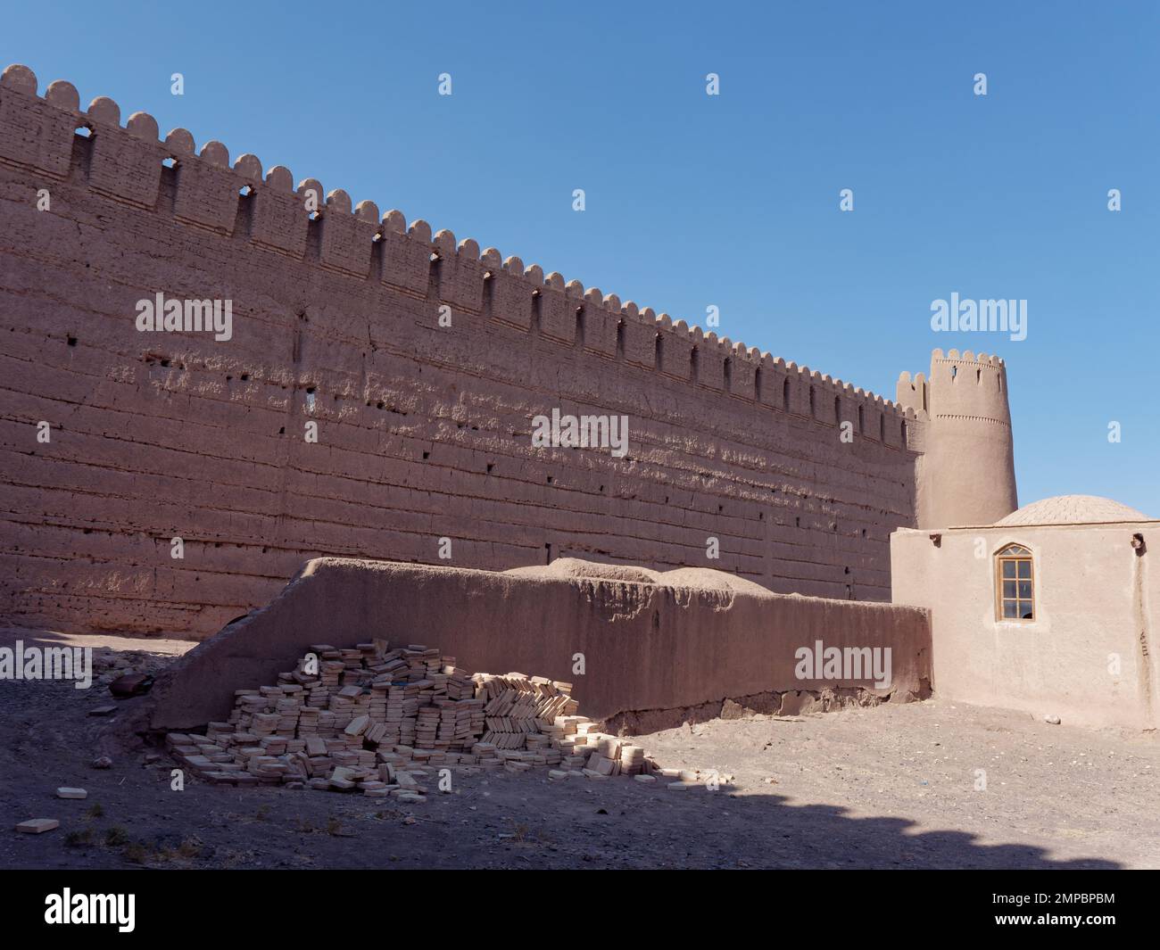 The medieval mud castle ruins in Nushabad, Iran Stock Photo - Alamy