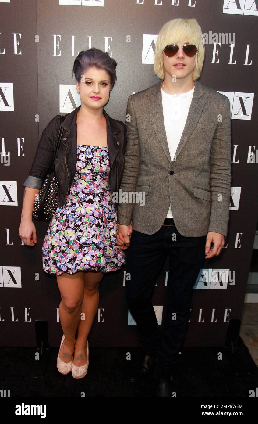 Kelly Osbourne and fiance Luke Worrall attending the A/X Armani ...
