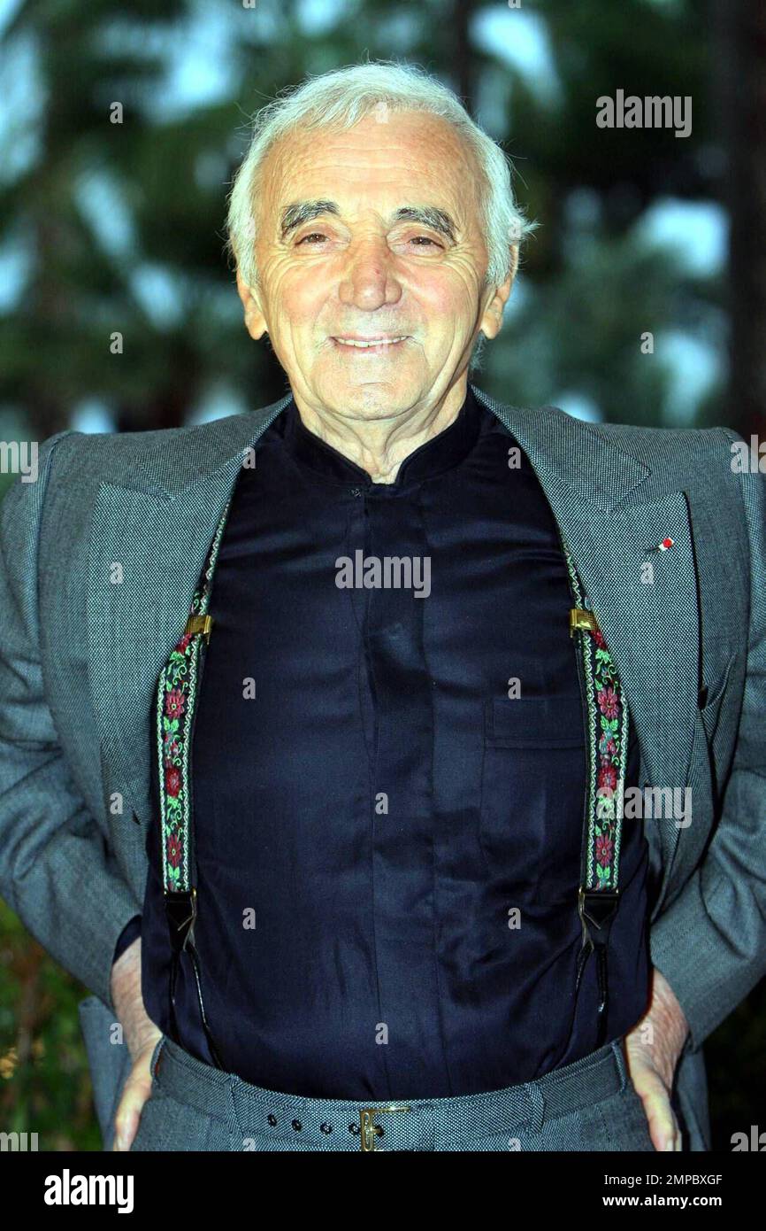 Singer Charles Aznavour attends a photocall prior to receiving the ...