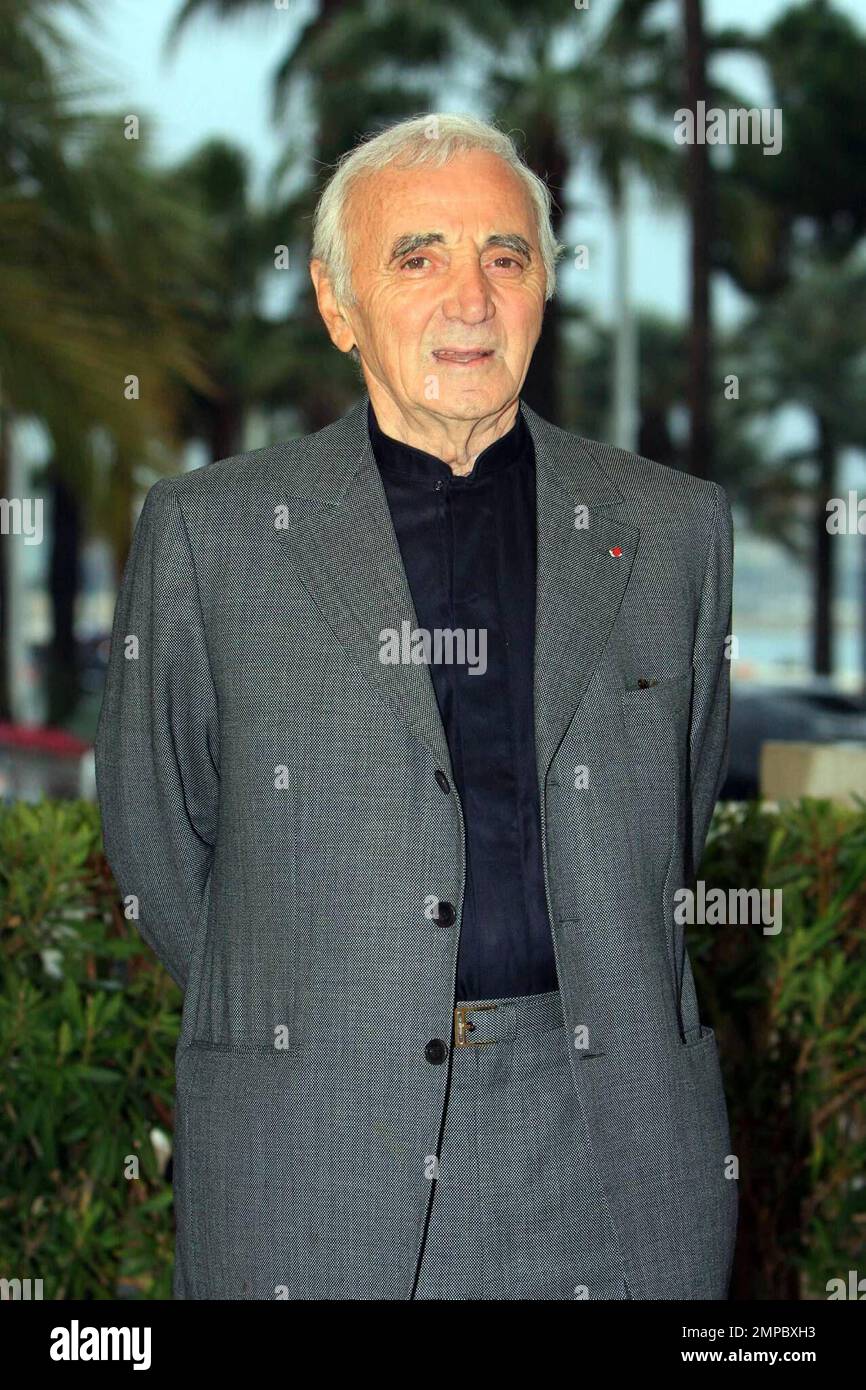Singer Charles Aznavour attends a photocall prior to receiving the ...