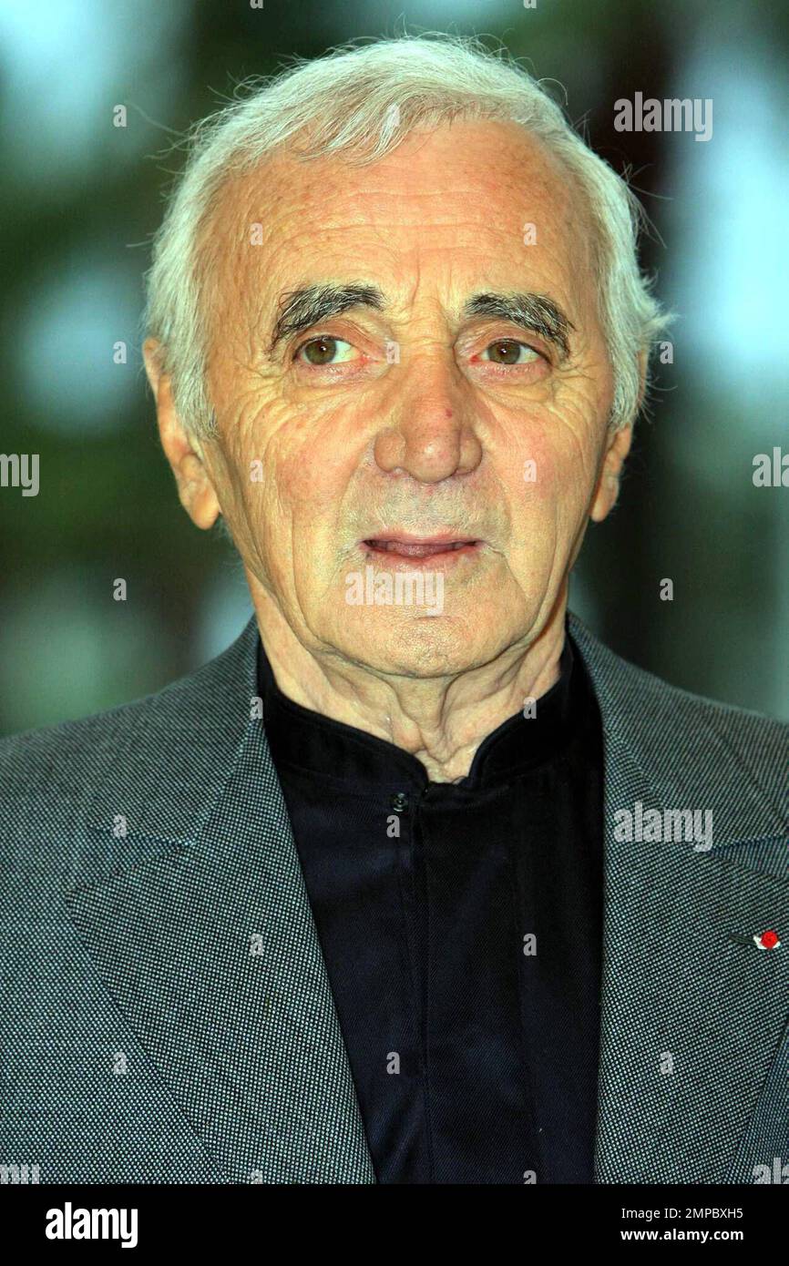 Singer Charles Aznavour attends a photocall prior to receiving the ...
