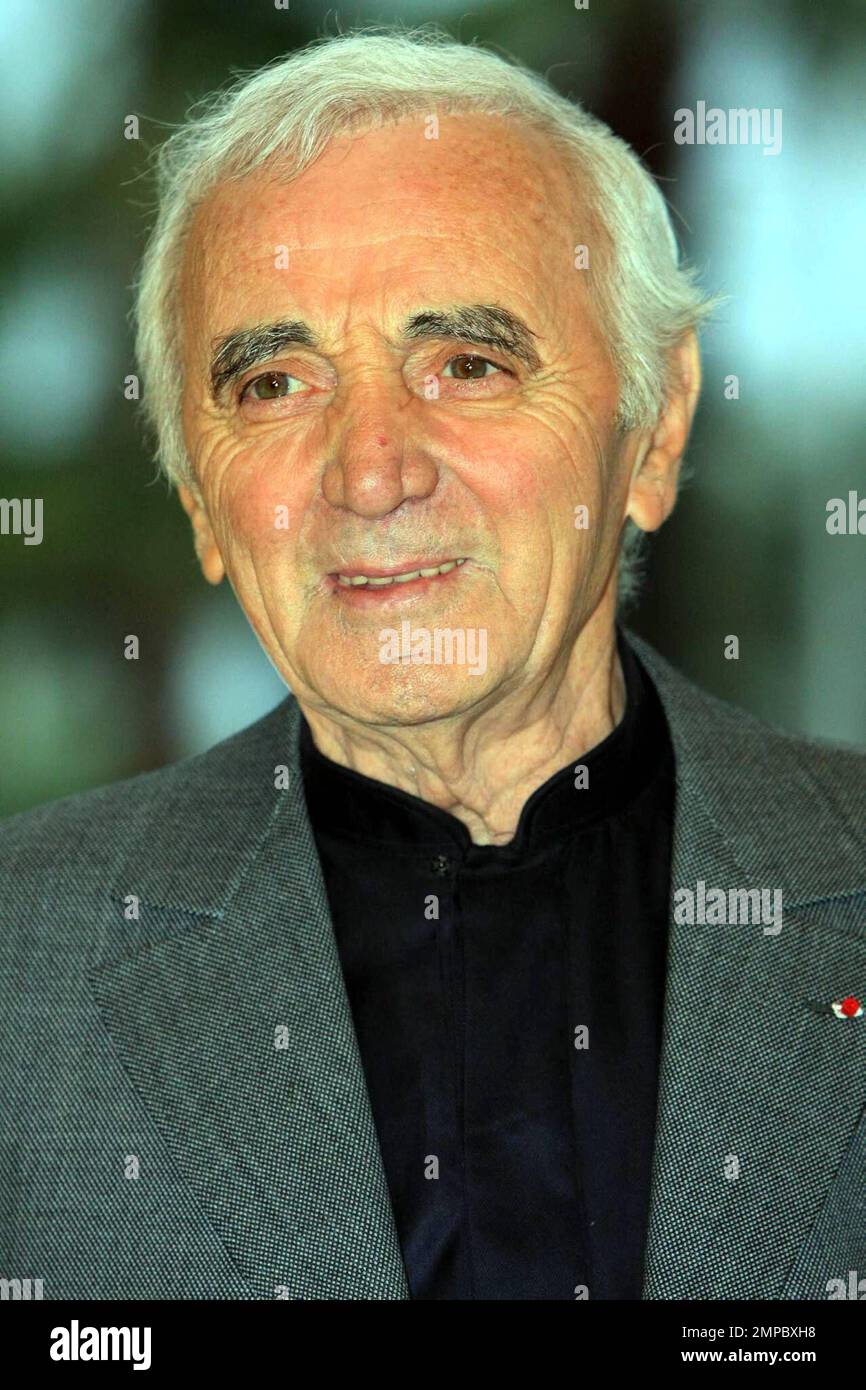 Singer Charles Aznavour attends a photocall prior to receiving the ...