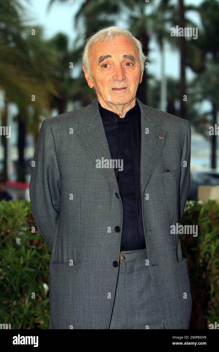 Singer Charles Aznavour attends a photocall prior to receiving the ...