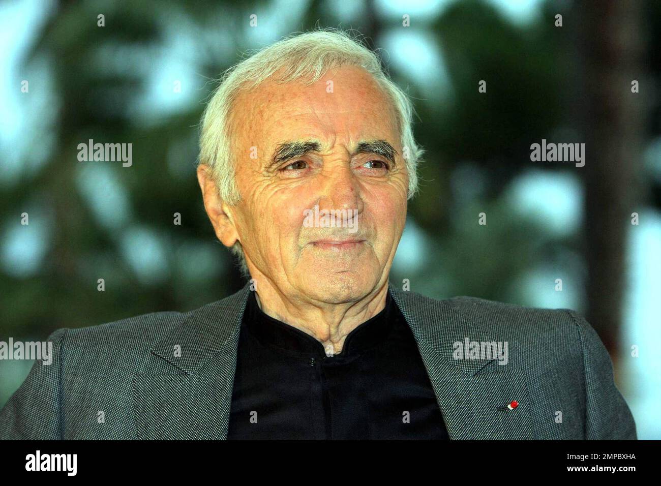 Singer Charles Aznavour attends a photocall prior to receiving the ...