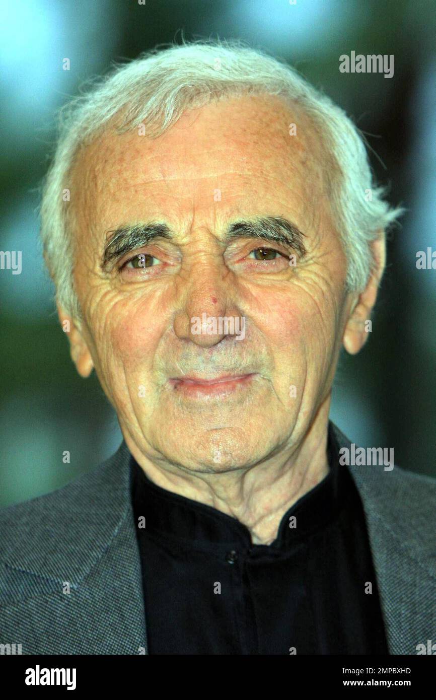 Singer Charles Aznavour attends a photocall prior to receiving the ...