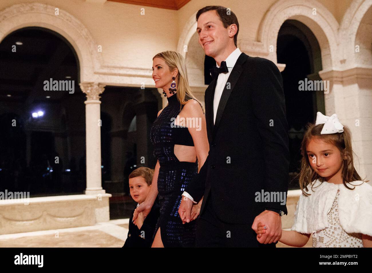Jared Kushner and Ivanka Trump arrive with daughter Arabella Kushner ...