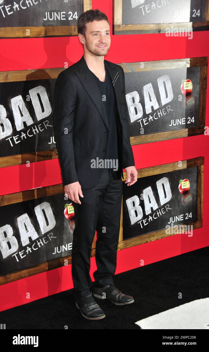 Justin Timberlake attends the premiere of his new film, Bad Teacher at ...