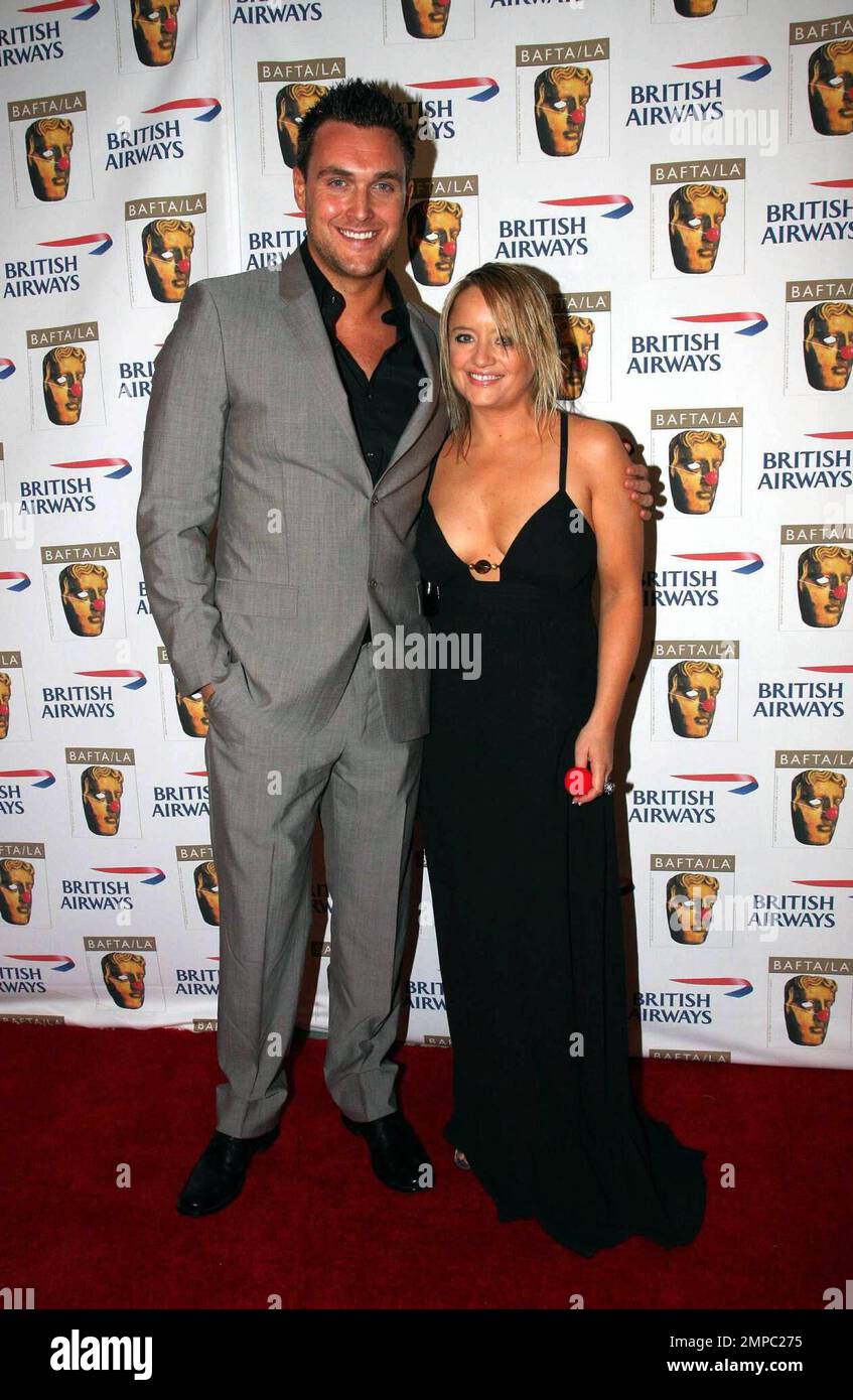 Owain Yeoman and Lucy Davis attend the BAFTA/LA British Comedy Awards ...