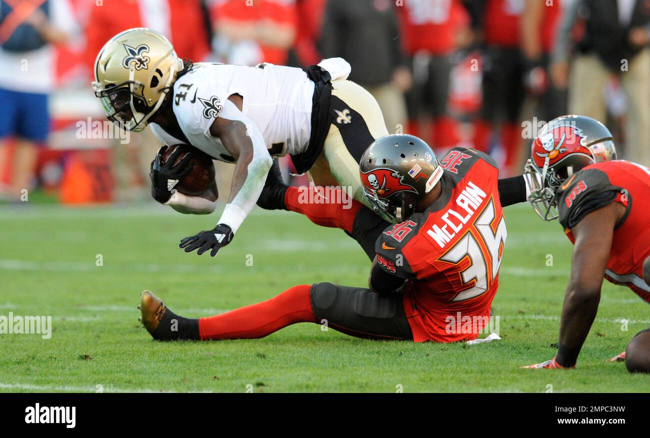 Tampa Bay Buccaneers defensive back Robert McClain (36) stops New ...
