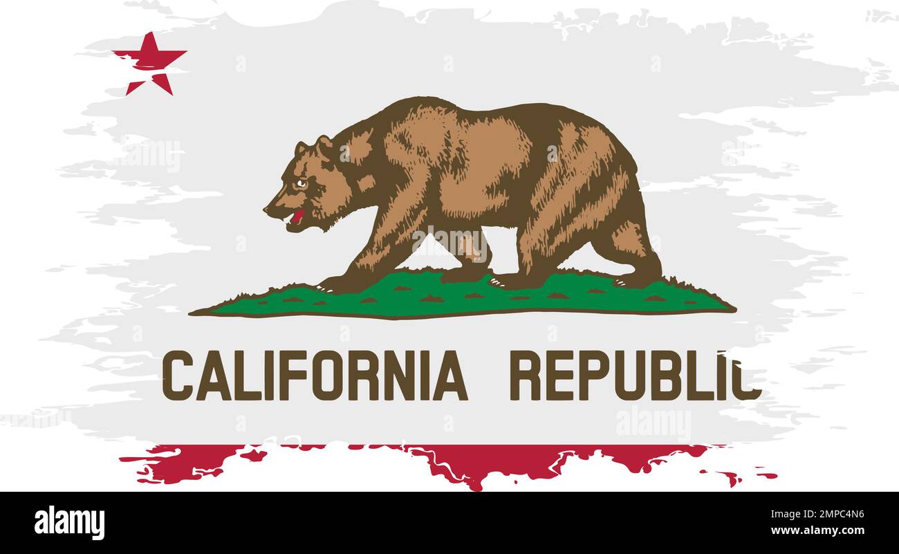 California US flag grunge brush color image, vector Stock Vector Image ...