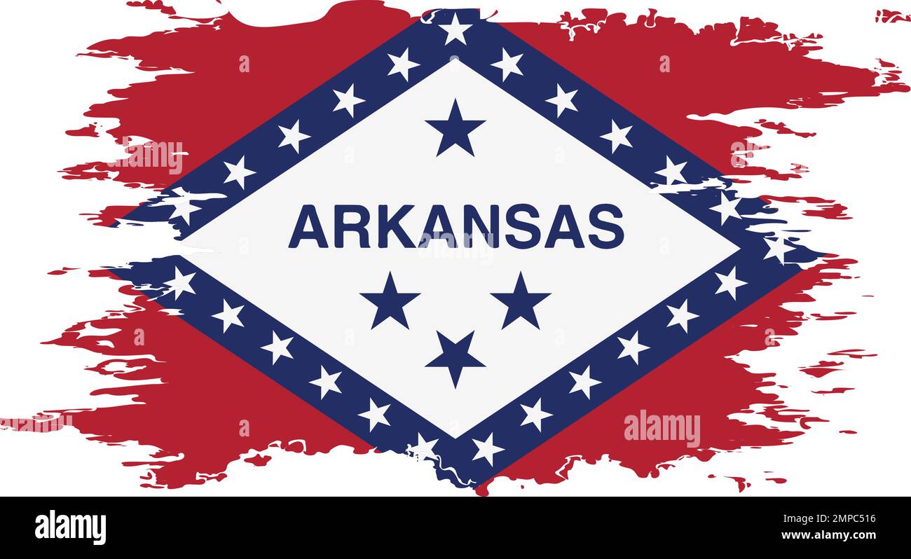 Arkansas US flag grunge brush color image, vector Stock Vector Image ...