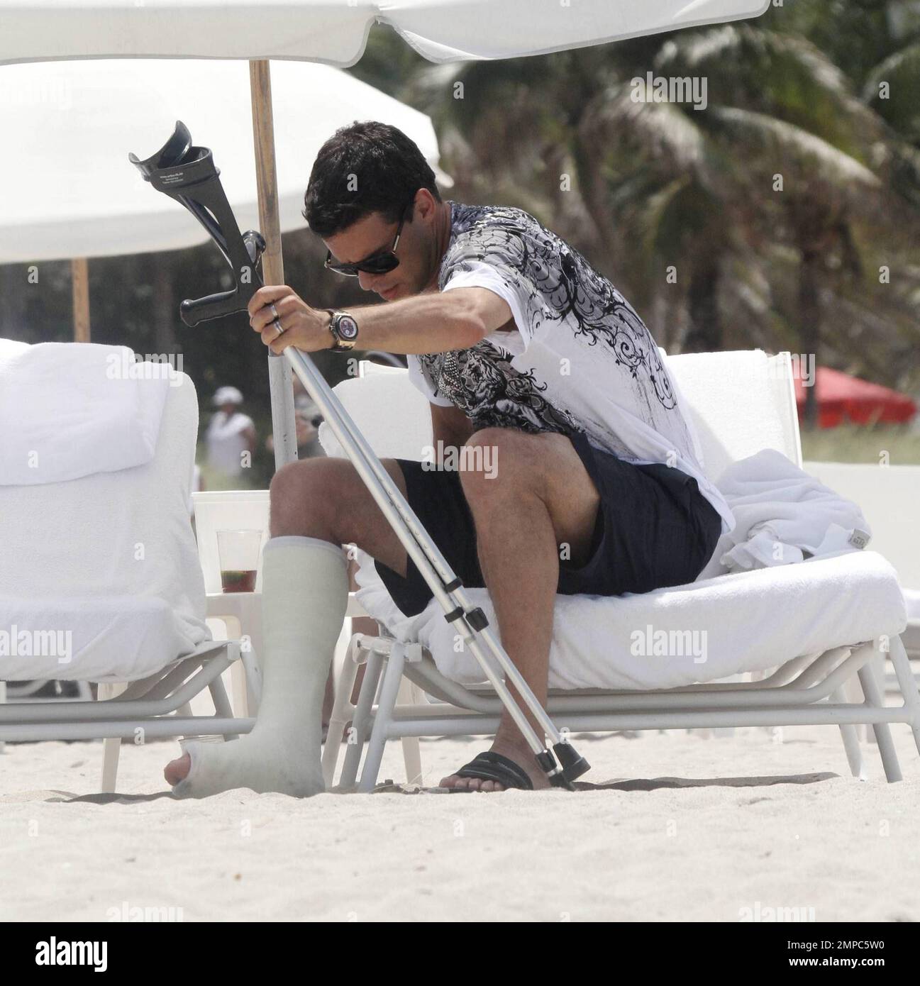 Injured German skipper, Michael Ballack, spends an afternoon on the ...