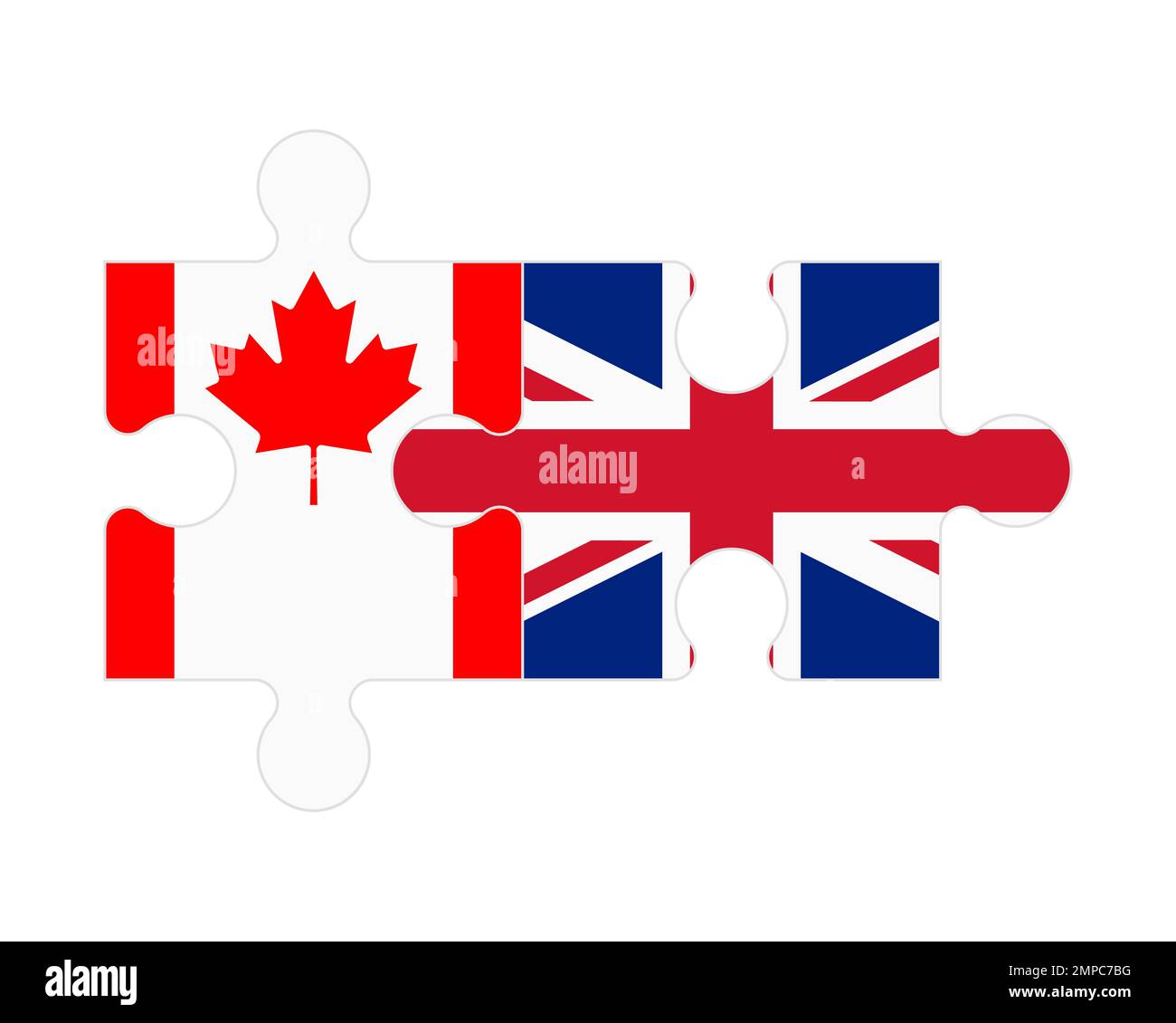 Connected puzzle of flags of Canada and United Kingdom, vector Stock ...