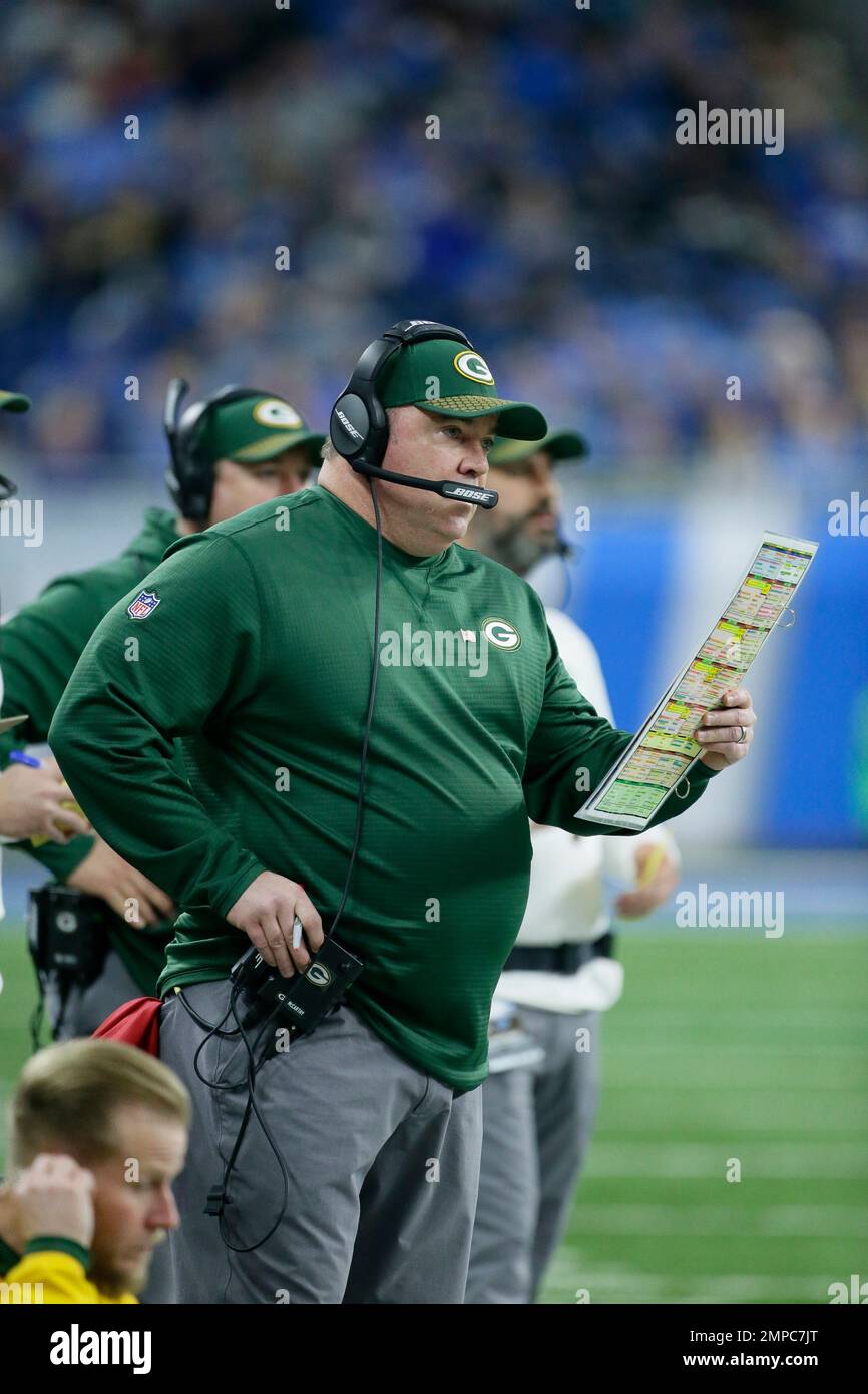 Green Bay Packers head coach Mike McCarthy on the sidelines during the ...