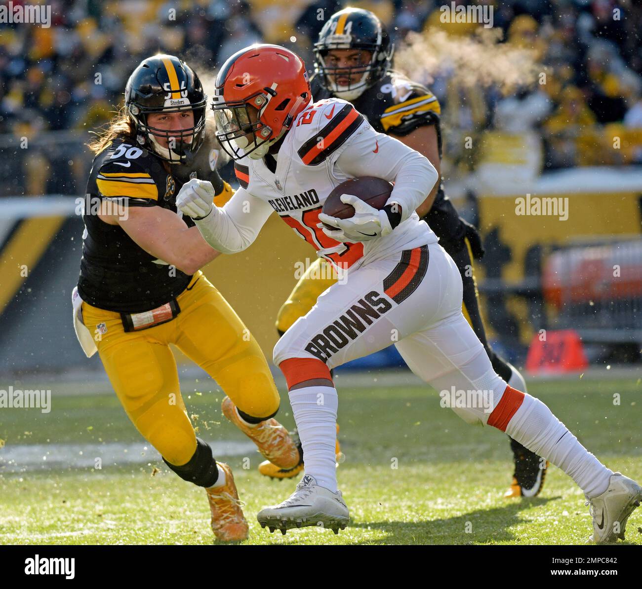 Cleveland Browns running back Duke Johnson (29) carries the ball with ...
