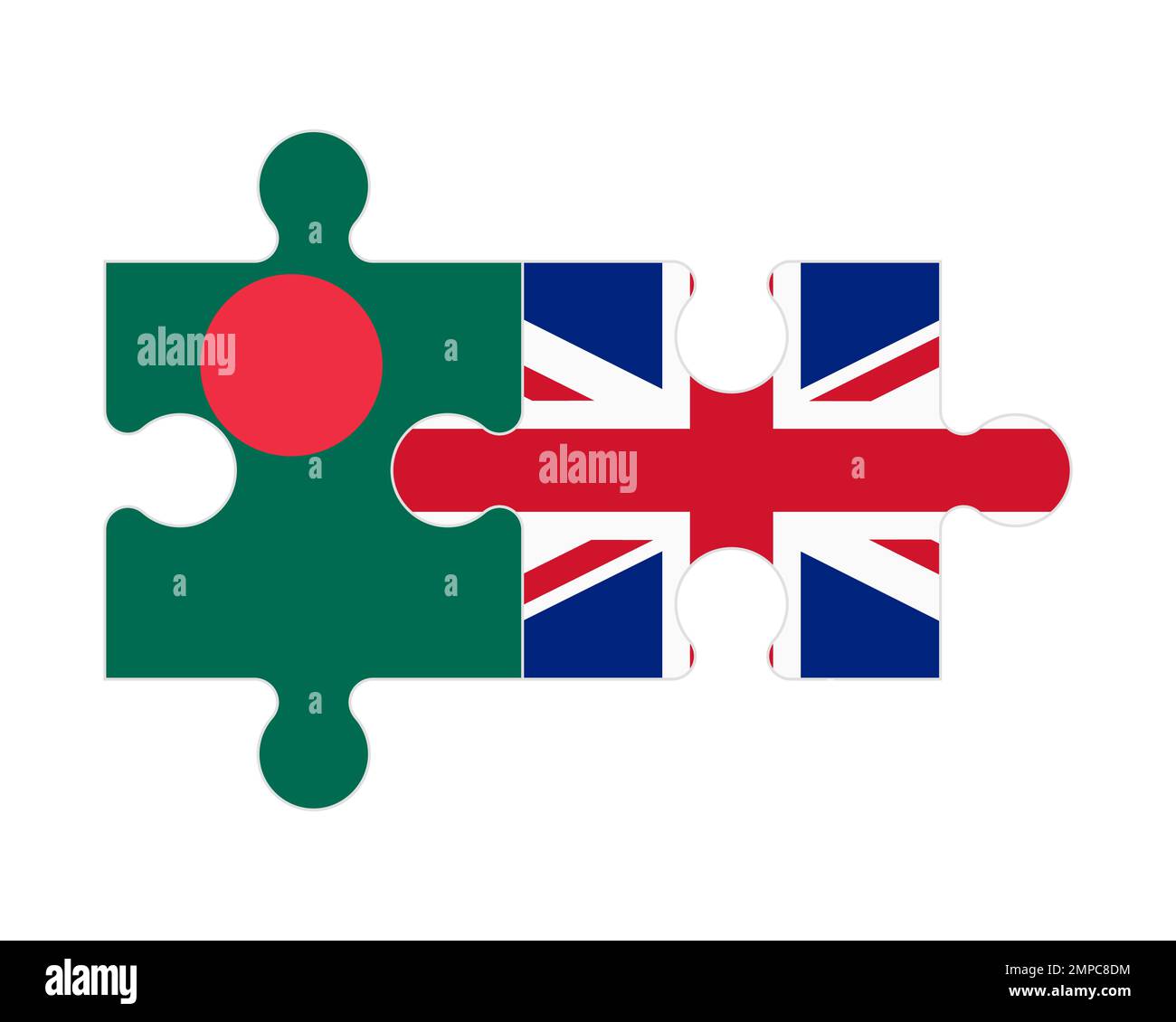 Connected puzzle of flags of Bangladesh and United Kingdom, vector ...