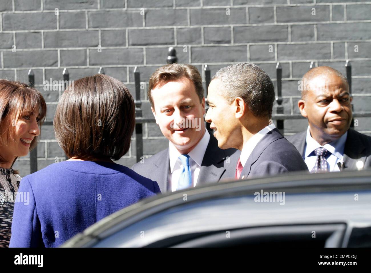 US President Barack Obama and First Lady Michelle Obama meet with ...