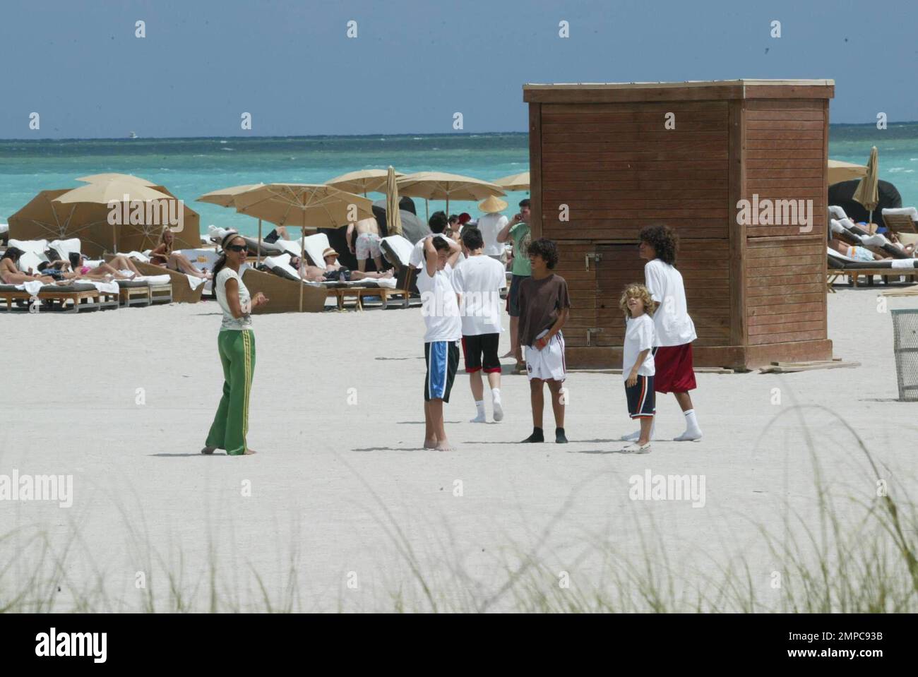 Barbara Becker and sons Noah & Elias enjoy a day with friends playing ...