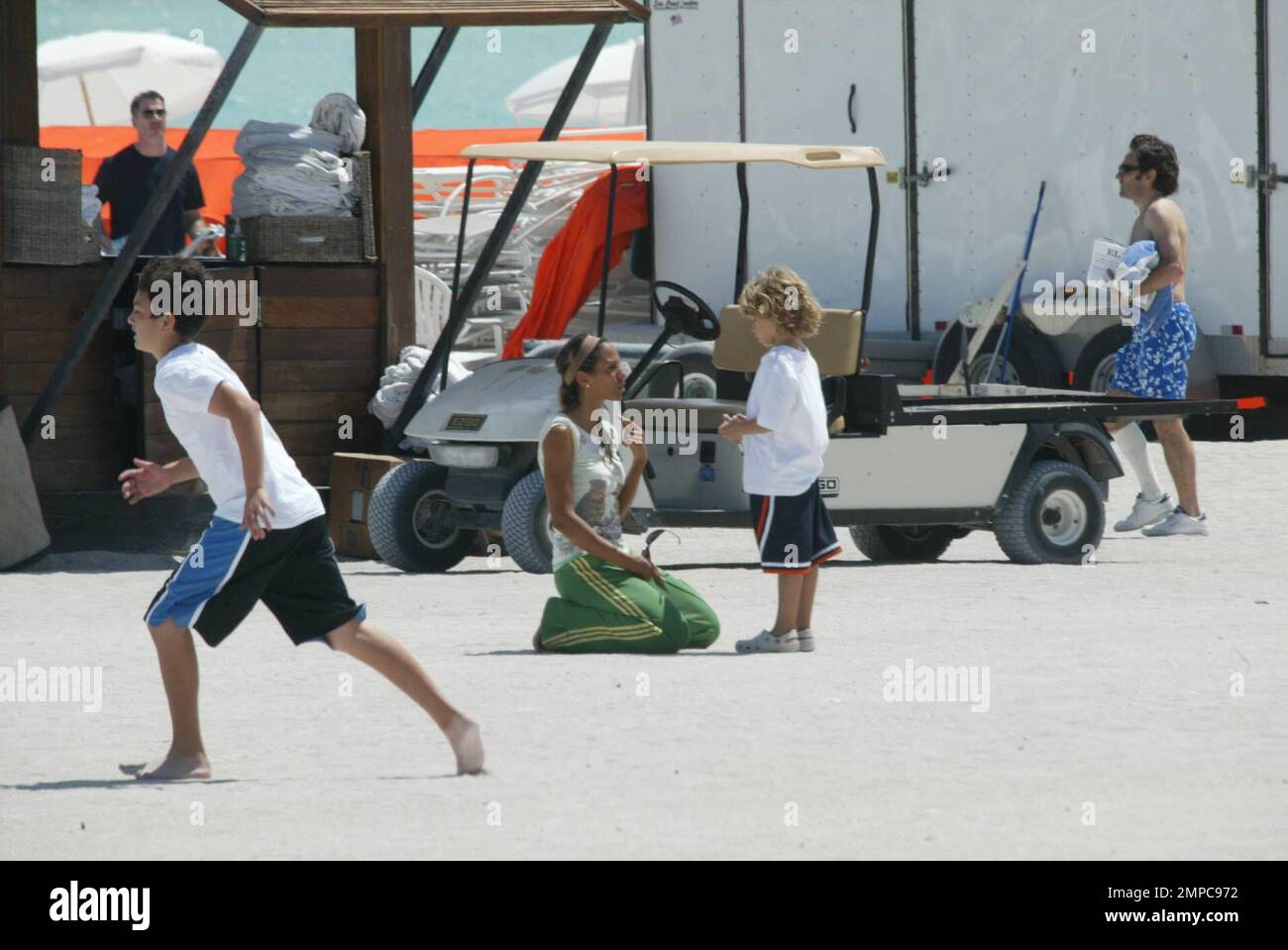 Barbara Becker and sons Noah & Elias enjoy a day with friends playing ...