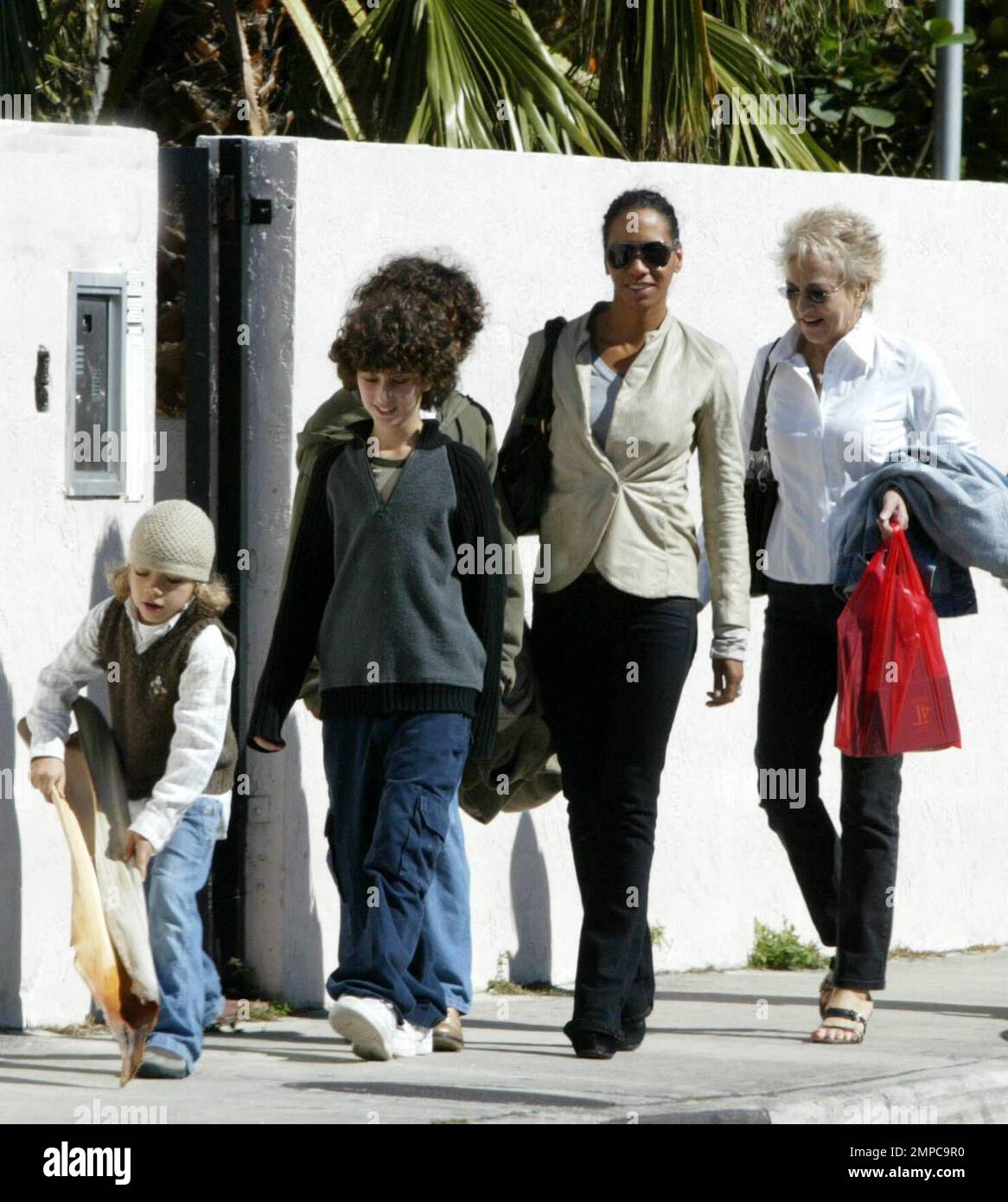 Exclusive!! Barbara Becker with sons Elias, Noah and friends spend an ...