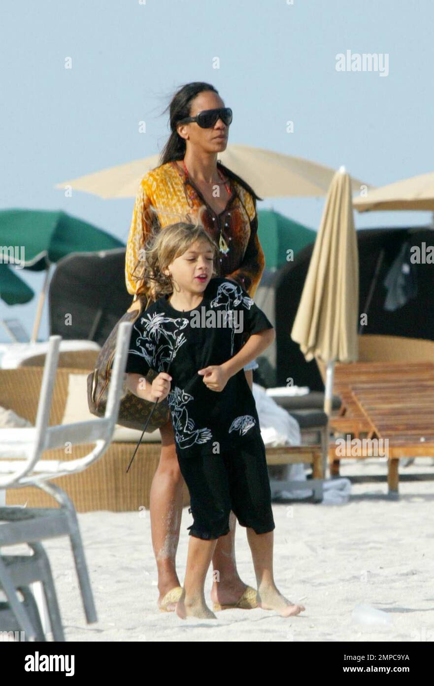 Exclusive!! Barbara Becker and sons spend a day on Miami Beach with ...