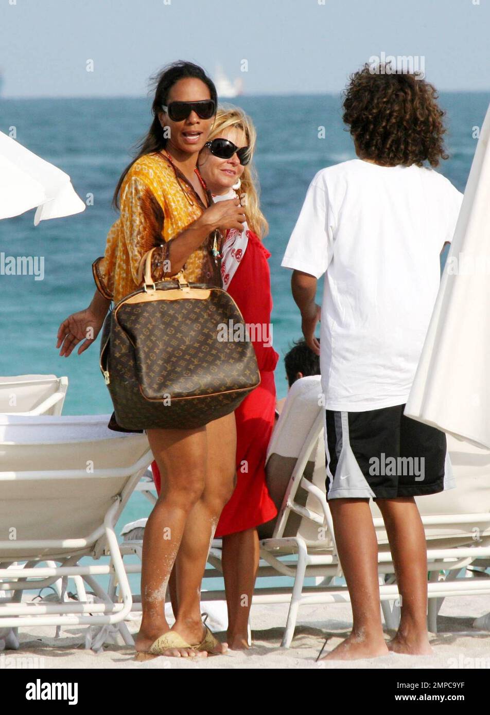 Exclusive!! Barbara Becker and sons spend a day on Miami Beach with ...