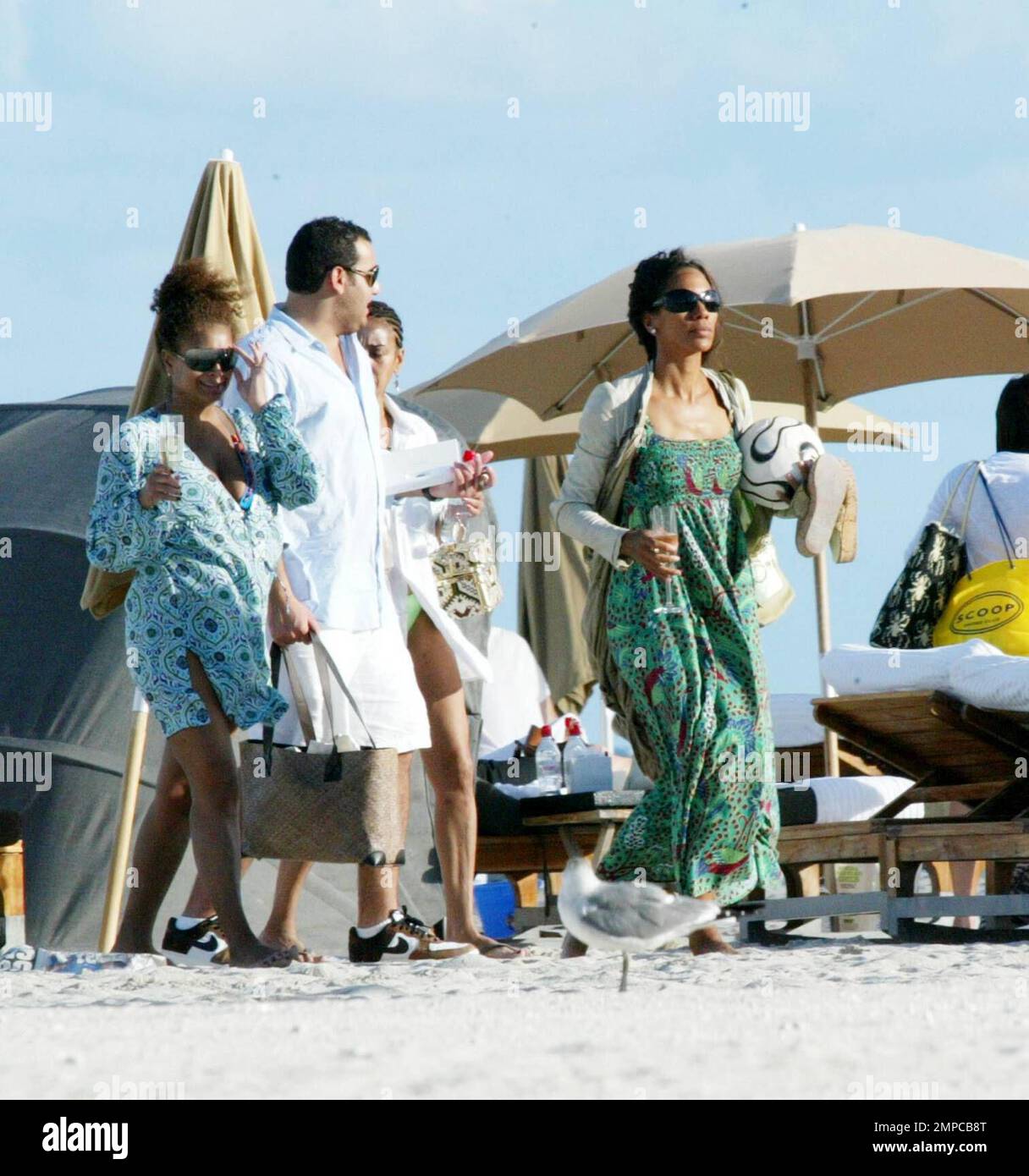 Exclusive!! Barbara Becker and friends at the beach playing soccer and ...