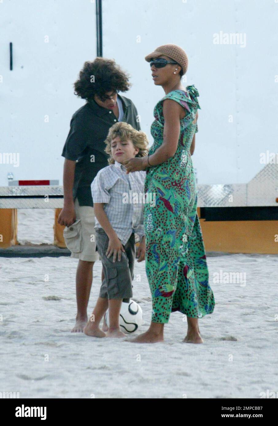 Exclusive!! Barbara Becker and friends at the beach playing soccer and ...