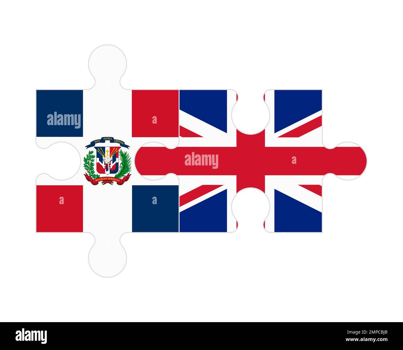 Connected puzzle of flags of Dominican Republic and United Kingdom ...