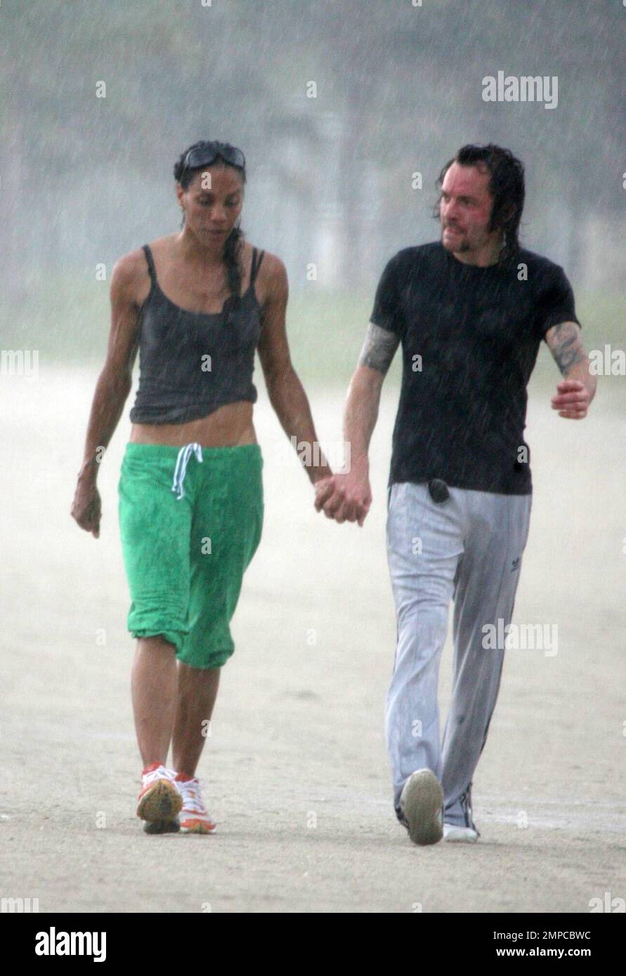 Exclusive!! Barbara Becker ends up getting soaked in a storm when she ...