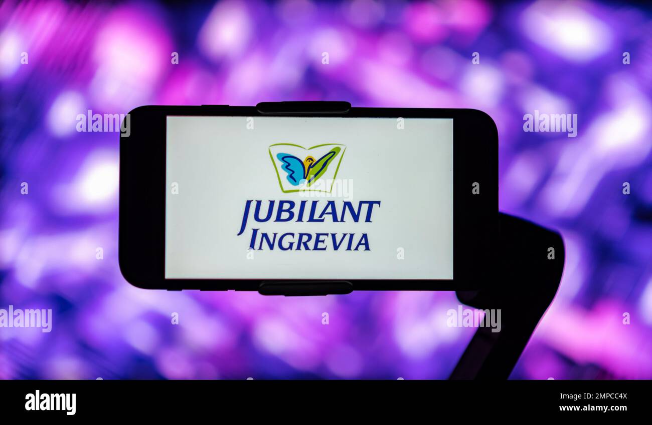 India. 31st Jan, 2023. In this photo illustration, the logo of Jubilant ...