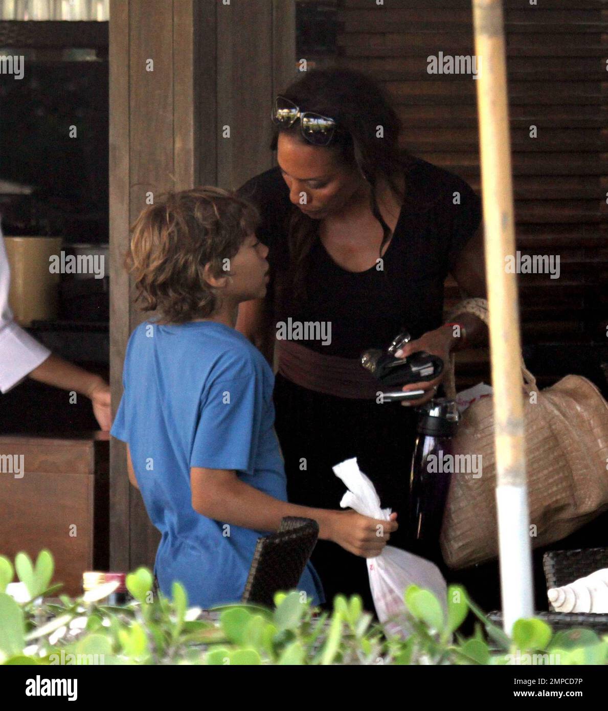 Boris Becker's ex-wife Barbara Feltus takes her son Elias and his pals ...