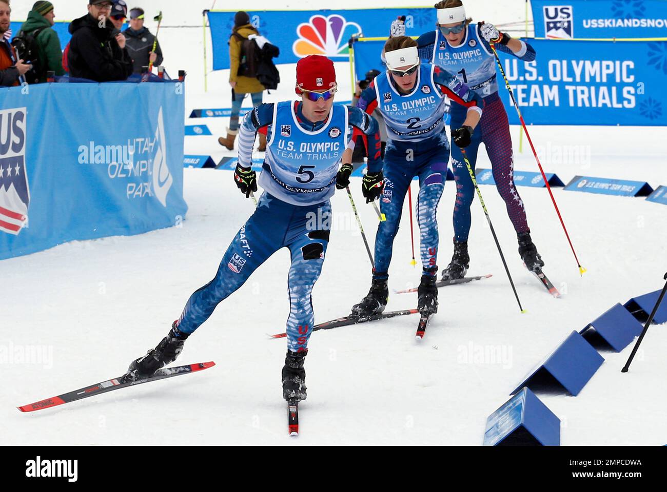 Bryan Fletcher (5) and Adam Loomis (2) and Ben Loomis (1) compete in ...