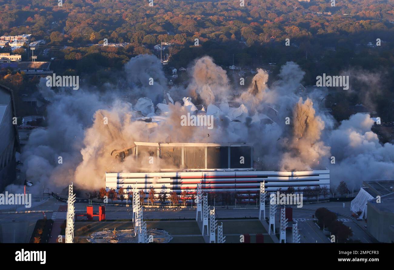 FILE - In this Nov. 20, 2017 file photo, the Georgia Dome is destroyed ...