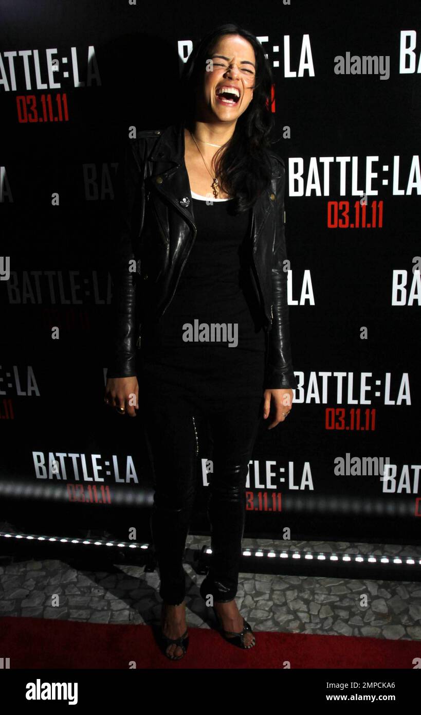 Michelle Rodriguez at the screening of "Battle: LA" at the Regal South ...