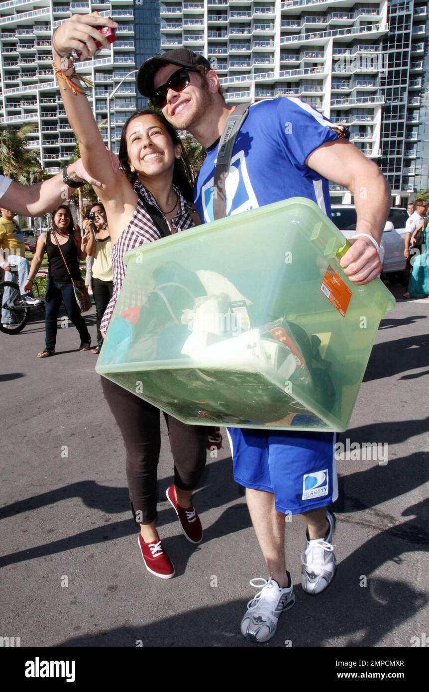 Kellan Lutz leaves the DirecTV Celebrity Beach Bowl in Miami Beach, FL ...