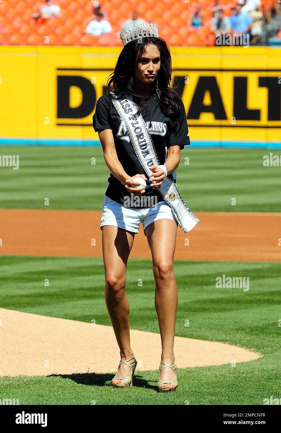 Miss Florida and Miss USA contestant Lissette Garcia throws first pitch ...