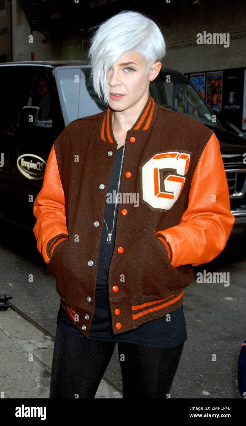 Bear Grylls and singer Robyn pose for photos outside the "Late Show ...